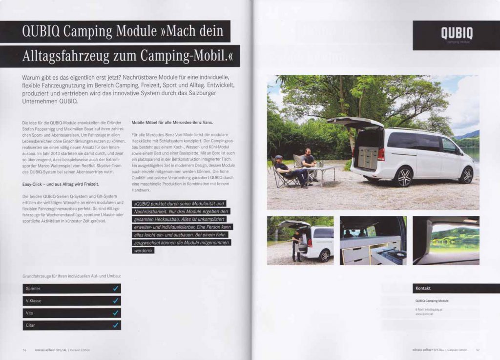 mbvans aufbau spezial | QUBIQ camping module
